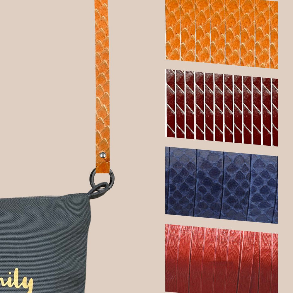 Thin shoulder strap with snap hooks - width 1cm - custom length - text ...